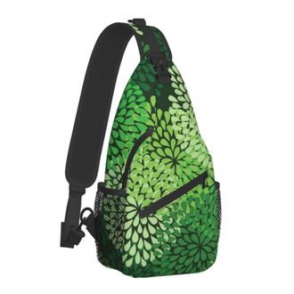 AOOEDM Umhängetasche mit Blumenmuster für Damen und Herren, Crossbody-Schultertaschen, lässiger Sling-Rucksack, Brusttasche, Reise, Wandern, Tagesrucksack, O