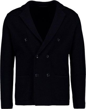 Boggi Milano Herren Pullover blau Merinowolle unifarben
