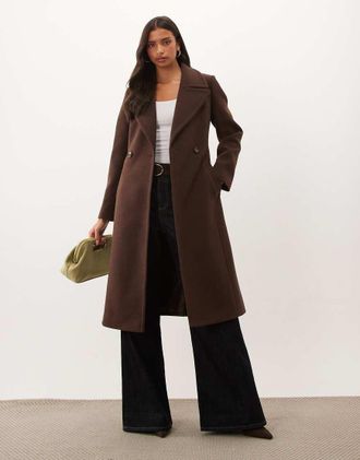Forever New manteau structur&eacute; ceintur&eacute; chocolat-Marron