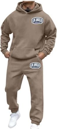 Generic Survetement Homme Ensemble Sweatshirt Pantalon De Jogging Capuche/sans Capuche Tops Lettres Cr&eacute;Atives Motif Ample Tenue Course Pied Blouson Couleur Un