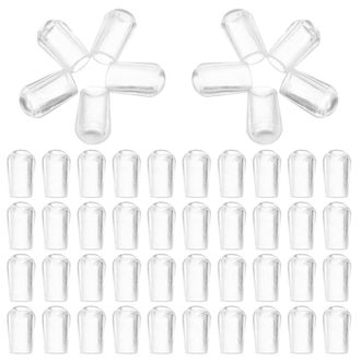Hemobllo 50 St&uuml;ck Runde PVC Gummi Endkappen f&uuml;r Kleiderb&uuml;gel Schraubenschutzkappen Transparent Schutzkappen f&uuml;r Drahtb&uuml;gel und Haken Vielseitige Kleiderhaken A