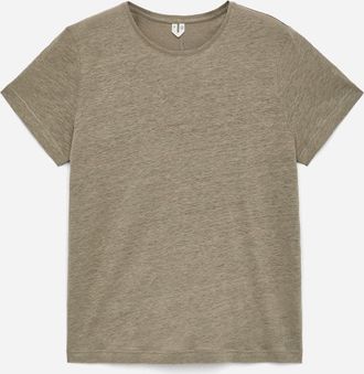 Arket T-Shirt Aus Leinenjersey -Grün