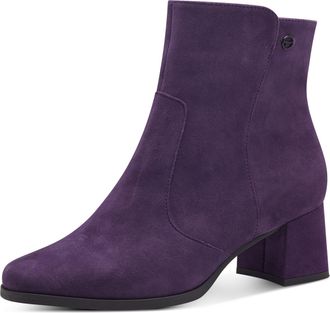 Tamaris COMFORT Damen Stiefeletten mit Absatz aus Leder Blockabsatz, Lila (Purple Suede), 36 EU