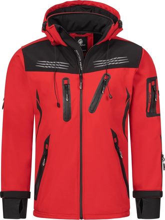 Rock Creek Herren Softshell Jacke Outdoor Regenjacke Windbreaker Softshelljacken Wanderjacke Skijacke Laufjacke Thermojacke Kapuze H-159 Rot M