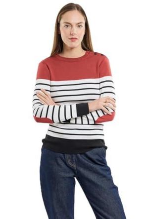 Armor Lux Femme Pull, Noir/Nature/Passata, XS EU