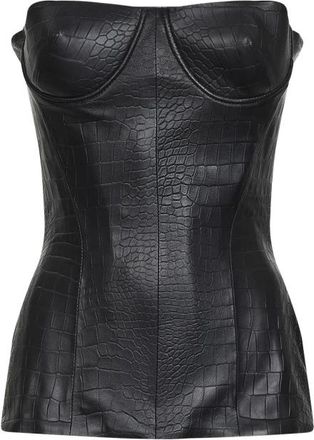 Alex Perry Femme, Tops, Noir, Taille: 40 FR Haut bustier &agrave; effet crocodile