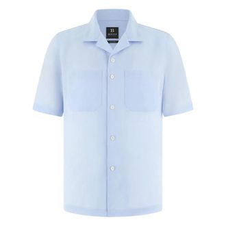 Boggi Milano Homme, Chemises, Bleu, Taille: 3XL Chemise en Lin Coupe Standard