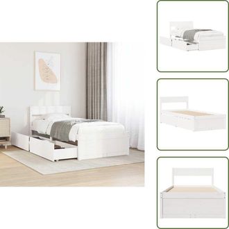 vidaXL Massivholzbett ohne Matratze Wei&szlig; 75x190 cm Kiefernholz - Massivholzbette - Holzbetten - Wei&szlig;es Bett - Doppelbett - Boxspringbett