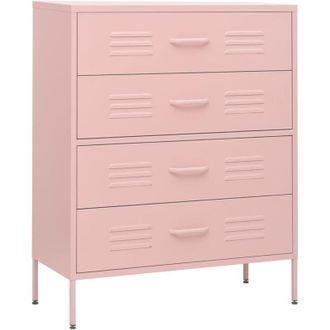 vidaXL Commode Rose 80x35x101,5 cm Acier Vidaxl