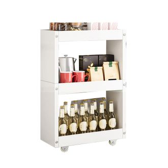 Generic Rollbarer Schlanker Aufbewahrungswagen, Badezimmer-Organizer-Wagen Aus Kohlenstoffstahl, L&uuml;cken-Aufbewahrungsregal Mit R&auml;dern, for Schmale Orte Im Bad