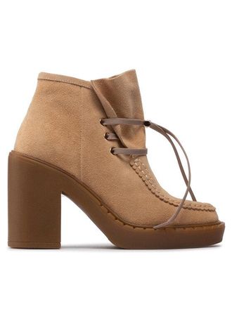 Simple Schn&uuml;rschuhe SL-34-02-000074 Beige