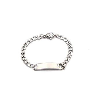 Generic Bracelet pour en Acier Inoxydable Couleur Acier cha&icirc;ne &eacute;l&eacute;gante Carte didentit&eacute; Bracelet Fille Bijoux cr&eacute;atif et utileOp&eacute;ration Facile