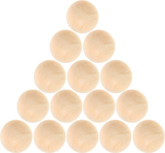 TOPBATHY 15 Stück Teiliges Schwedische Stickhandling Holzkugeln Unlackierte Hartholz Floorball Bälle No Bounce für Street Hockey Training und Hockeyspiele Robu