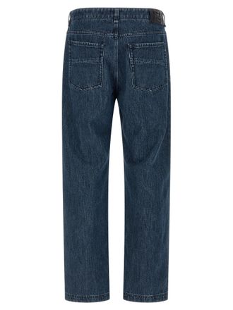 Fendi Mens Blue Cotton Flared Jeans Clothing