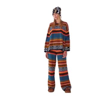 Akep Femme, V&ecirc;tements de nuit et de d&eacute;tente, Multicolore, Taille: 38 FR Largo jacuard