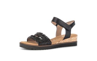 Gabor Damen Riemchensandalen, Frauen Sandalen,blau,Rolling-Soft,Sensitive,Basic,Derby,Silber,rosa,grau,beige,Lack,f,schwarz (Kork),41 EU / 7.5 UK