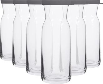 LAV Fonte Glas Carafes - 700ml - Grauer Deckel - Pack Von 6