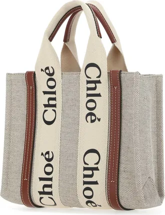 Chlo&eacute; Womens Multicolor Fabric Small Woody Shopping Bag 90u Exterior: Leather Borse A Mano