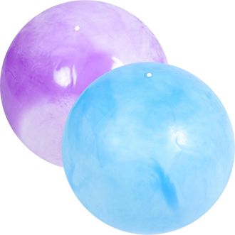Pretyzoom 2 Stück Große Marmorierte Hüpfbälle 65cm aus Dickem Glattem Material mit Zubehör Pilates und Yogabälle für Fitness Schwangerschaft und Balanceübungen
