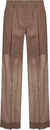Brunello Cucinelli Femme, Pantalons, Brun, Taille: 38 FR Sartorial Track Pantalons