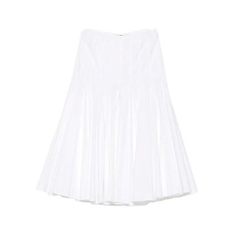 Jacquemus Femme, Jupes, Blanc, Taille: 36 FR Jupe midi pliss&eacute;e trap&egrave;ze