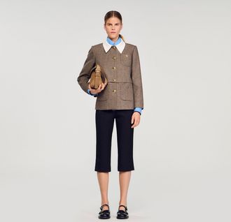 Sandro Blazer mit Hahnentrittmuster