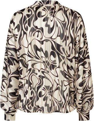 More & More Langarmbluse edel gl&auml;nzende Langarmbluse, bedruckt