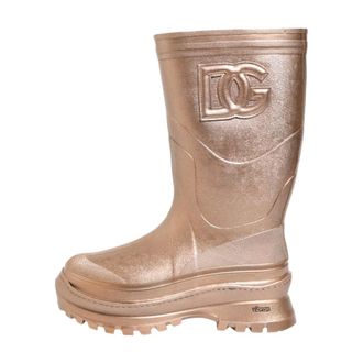 Dolce & Gabbana Femme, Chaussures, Rose, Taille: 41 EU Rubber Pull-On Rain Bottes