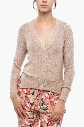 Stella McCartney Strickcardigan mit Pailletten und R&uuml;ckenschlitz Stella McCartney
