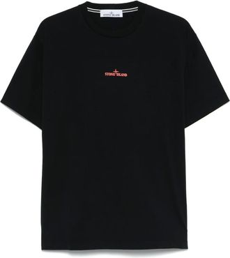 Stone Island T-Shirt mit Camouflage-Logo - Schwarz