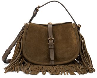 Etro Womens Shoulder Bag With Fringe Brown Calfskin Handbags Hand
