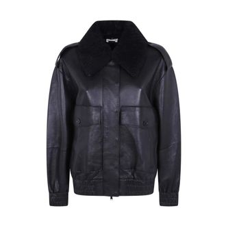 P.A.R.O.S.H. P.a.r.o.s.h., Femme, Vestes, Brun, Taille: 38 FR Veste en cuir