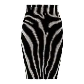 Balmain Bleistiftrock aus Zebra-Samt - - Skirts - Damen - Mehrfarbig - L