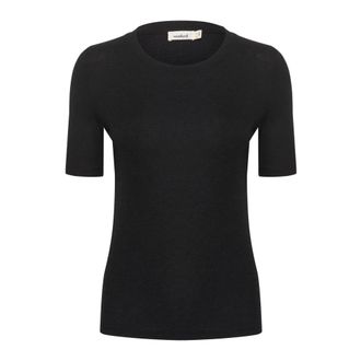 Soaked In Luxury Haut Faune Noir Manches Courtes - Femme - Tops - Noir - Taille: 40 FR