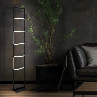 Globo Lighting Led Stehlampe Stehleuchte Wohnzimmerleuchte Bürolampe Schlafzimmerleuchte, Metall schwarz Aluminium weiß Kunststoff, 26W 860lm 3000K warmweiß, h