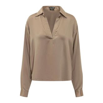 Tom Ford Femme, Blouses et Chemises, Gris, Taille: 38 FR Polo en soie stretch