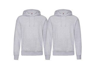 Fruit Of The Loom 2er Classic Hooded Sweat Set Herren Kapuzenpullover Sweatshirt M L XL 2XL 3XL 4XL 5XL Farbsets & HLKauf-Block (M, 2X Grau & 1x HLKauf-Block)