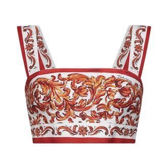 Dolce & Gabbana Femme, Tops, Multicolore, Taille: 44 FR Top imprim&eacute; Maiolica