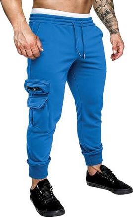 Generic Pantalon de jogging pour homme - Coupe ajust&eacute;e - Couleur unie - Avec plusieurs poches - Taille &eacute;lastique avec cordon de serrage - Confortable et respi