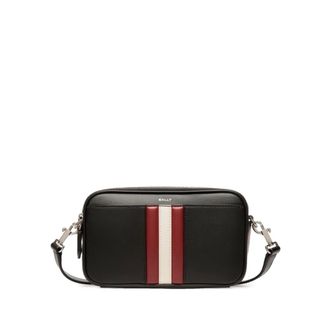 Bally Homme, Sacs, Noir, Taille: ONE Size Sac bandouli&egrave;re noir avec d&eacute;tails &agrave; rayures
