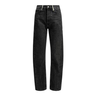 Alexander Wang Crystal Belt Loop Mid Rise Relaxed Jean - - Jeans - Damen - Schwarzk - W24