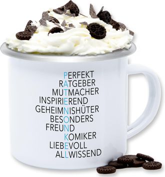 Shirtracer Emaille Tasse Blechtasse - Tassen - Geschenke Patenonkel Eigenschaften I Geschenk Pate Geschenke an Paten I Weihnachtsgeschenke Patenonkel Geschenk We