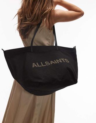 AllSaints Allsaints - Serafina - Cabas en toile - Noir
