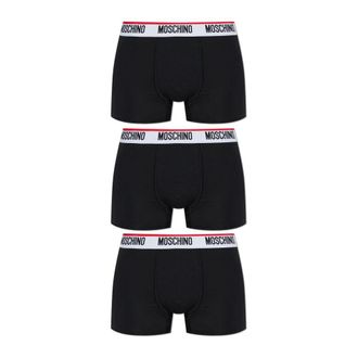 Moschino Homme, Sous-vêtements, Noir, Taille: 2XL Lot de trois boxers avec logo