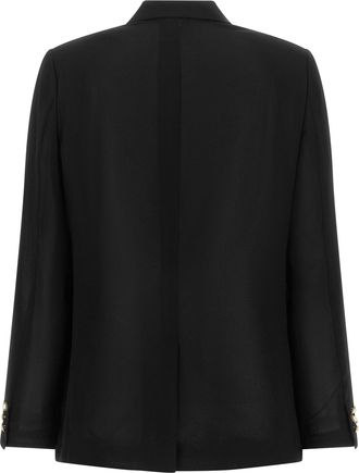 Comme Des Gar&ccedil;ons Pearl-Button Polyester Blazer - Black