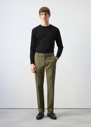 Mango Pantalon Dublino chino slim-fit olive - Homme - 38 - MANGO MAN
