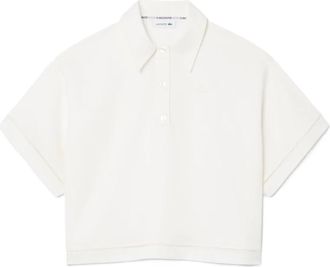 Lacoste Femme, Tops, Blanc, Taille: 38 FR Polo oversize en twill fluide
