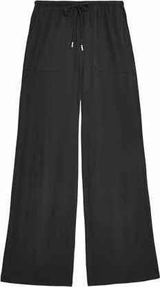 Marks and Spencer Pantalon Coupe Large en Jersey Noir Femmes UK 10 (EU 38)