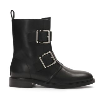Kazar Flache Lederstiefel verziert mit Schnallen - - Shoes - Damen - Schwarzk - 40 EU