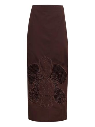 Clea jupe mi-longue Leonie - Marron